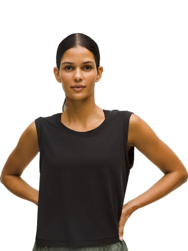 Lululemon Jersey Training Rolled Cuff Tank Top - Black