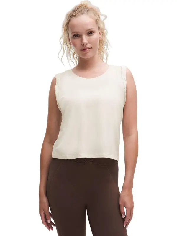 Lululemon Jersey Training Rolled Cuff Tank Top - Light Ivory