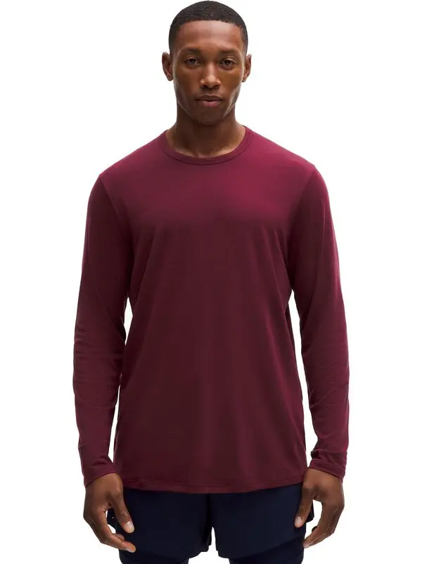 Lululemon Mile Maker Merino Wool-blend Long-sleeve Shirt - Burgundy Bay