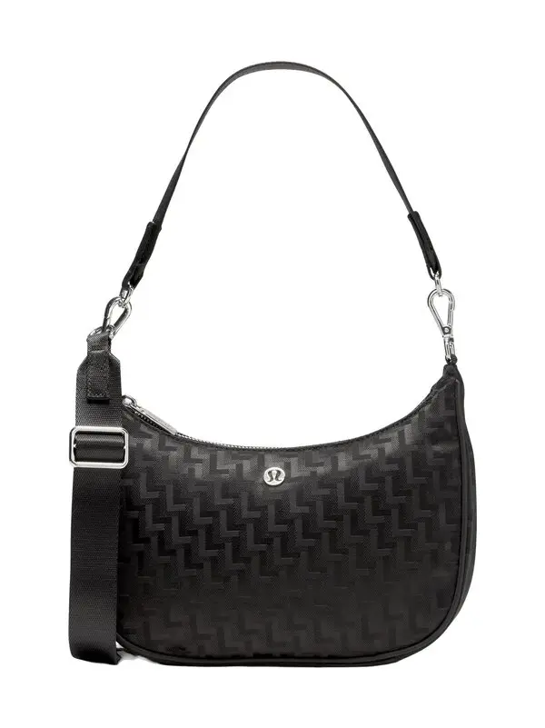 Lululemon City Essentials Small Shoulder Bag - Lll Geo Pattern Jacquard Black/black/silver