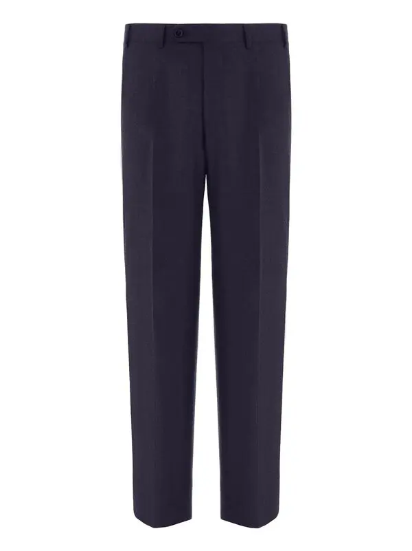 Canali High-waisted Pure Wool Pants - Blue