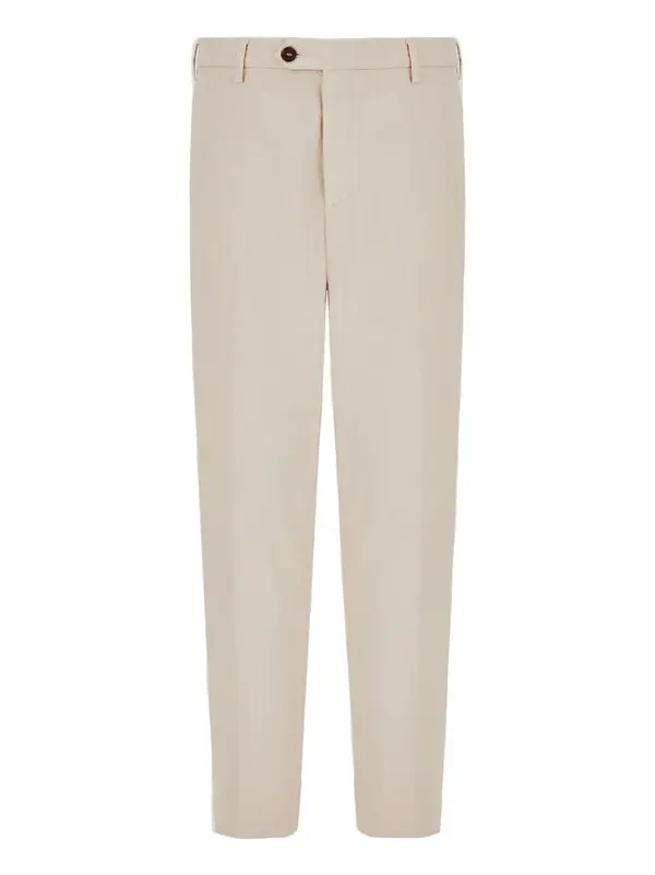 Canali Sand Regular Fit Cotton Gabardine And Cashmere Chinos - Beige
