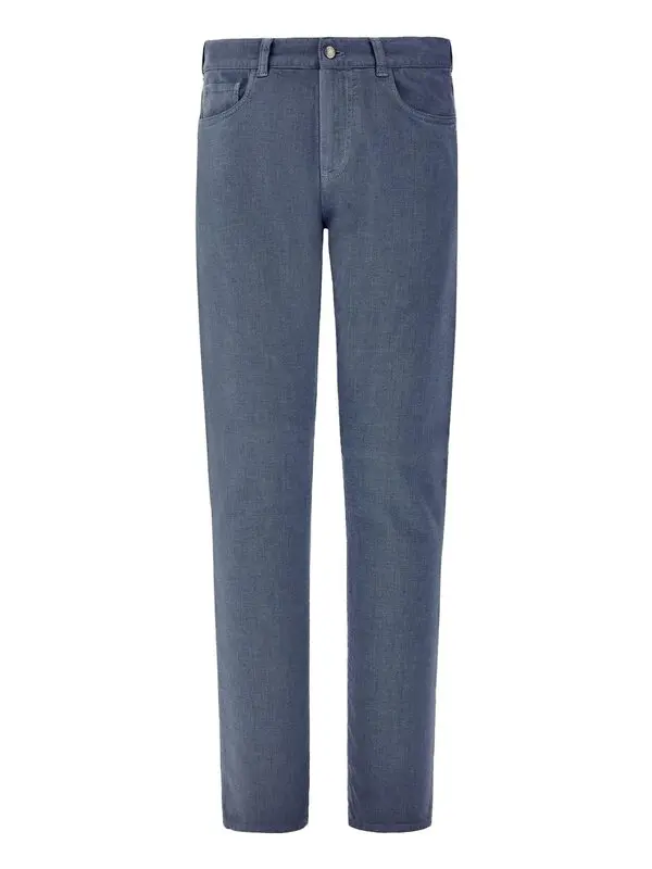Canali Regular Fit Five-pocket Denim Pants - Light Blue