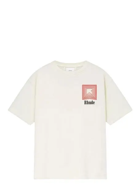 Rhude Chevron Logo Repeat Tee Shirt - White