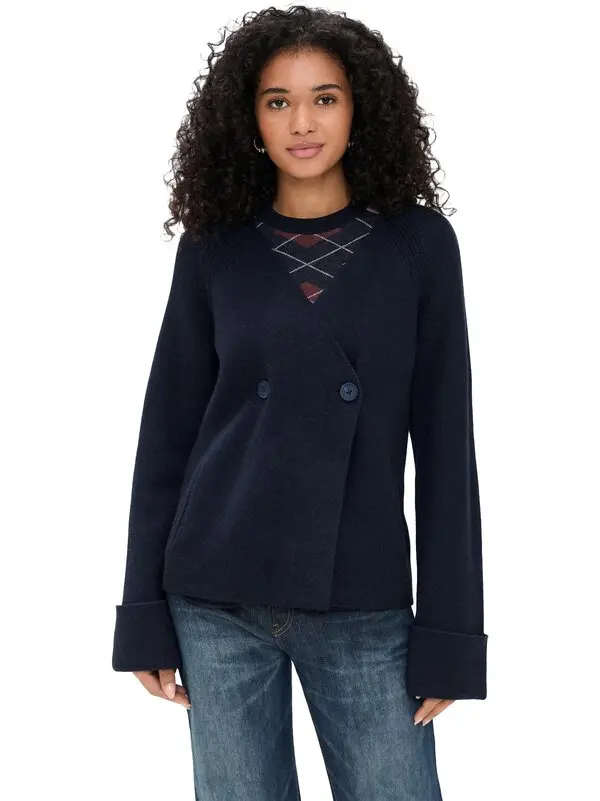 ALIGNE Hampton Knitted Cardigan - Navy