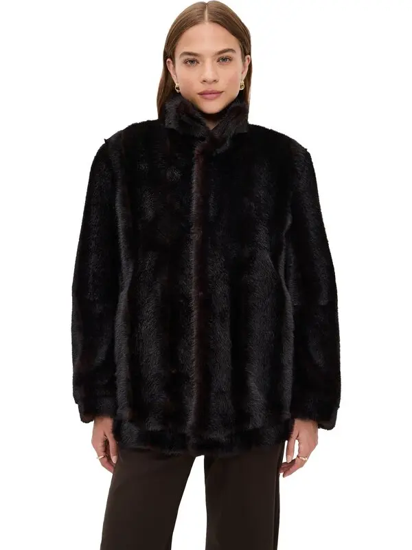 MAISON MARGIELA Faux Fur Sports Jacket - Brown