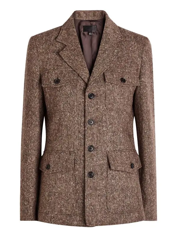 NILI LOTAN Fleur Tweed Jacket - Brown