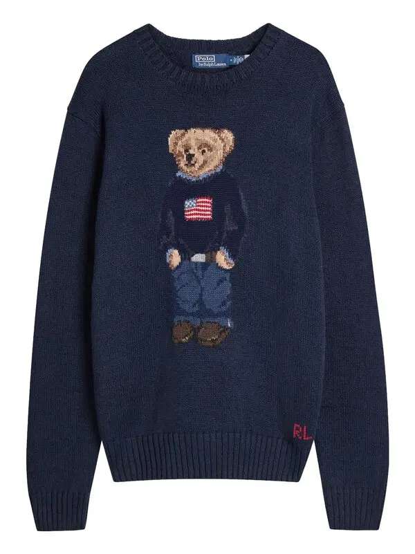 Polo Ralph Lauren Polo Bear Cotton-blend Jumper - Navy