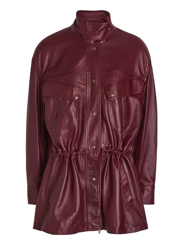 Chloé Quilted Leather Jacket - Brown
