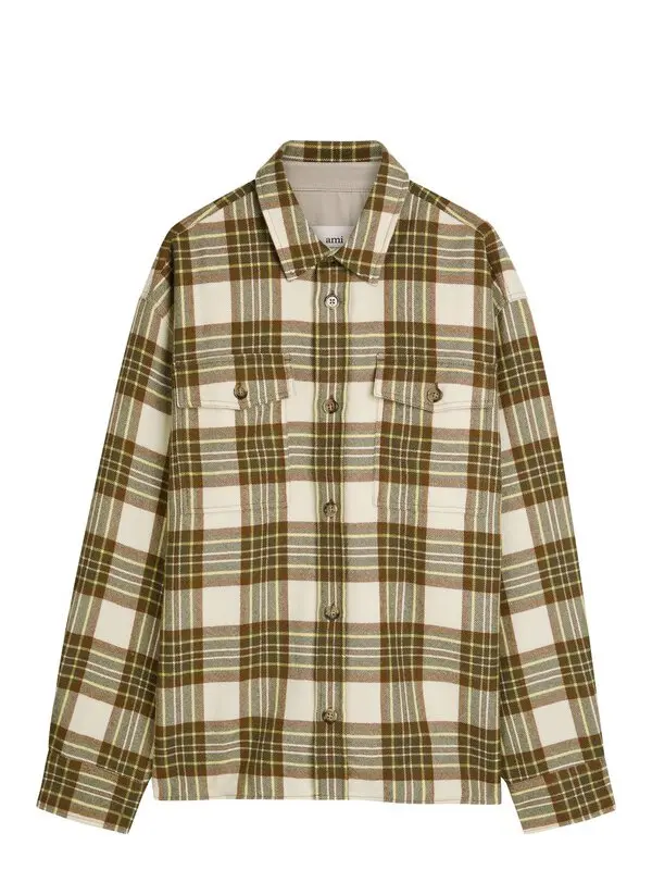 Ami Checked Wool Overshirt - Multicoloured 1