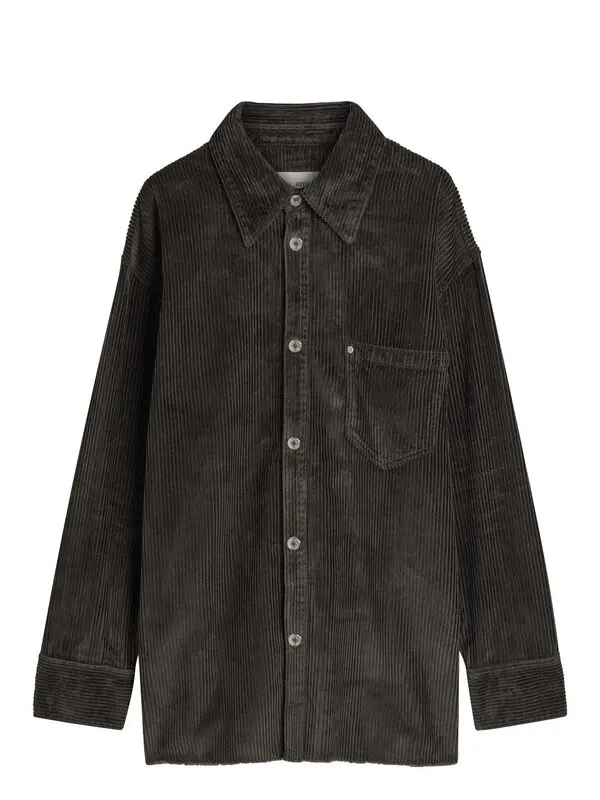 Ami Side Split Corduroy Overshirt - Anthracite