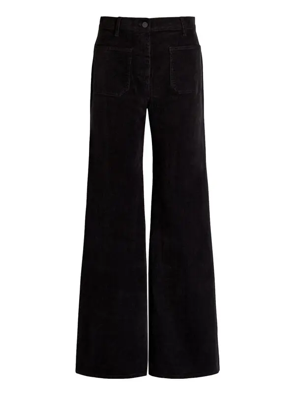 NILI LOTAN Florence Flared-leg Corduroy Trousers - Black