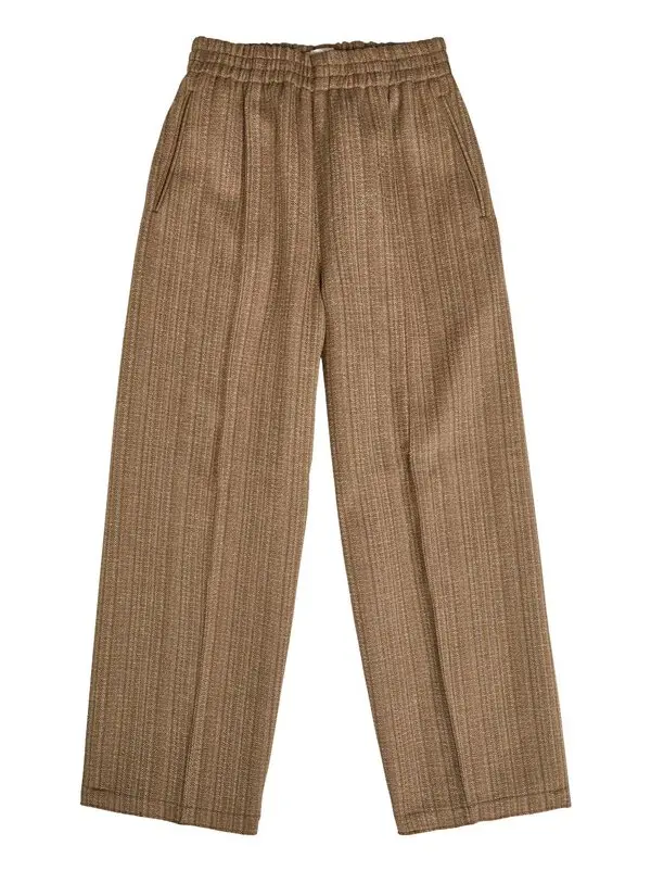 Ami Straight-leg Wool-blend Trousers - Camel