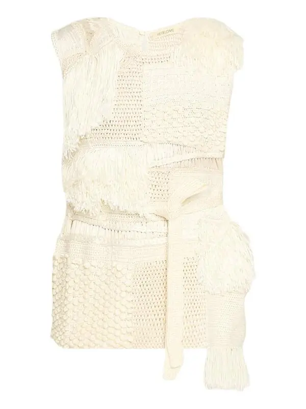 HEIRLOME Laia Patchwork Sleeveless Top - Cream