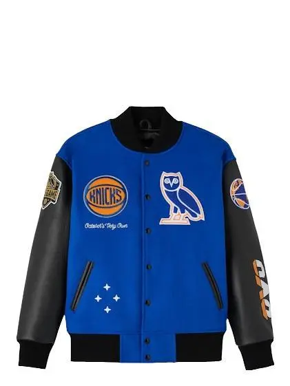OVO Nba New York Knicks Varsity Jacket - Blue
