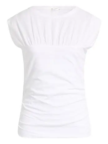 Rag & Bone Woven Jersey Top - White