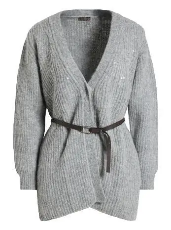 Peserico Baby Alpaca Wool Blend Cardigan - Grey