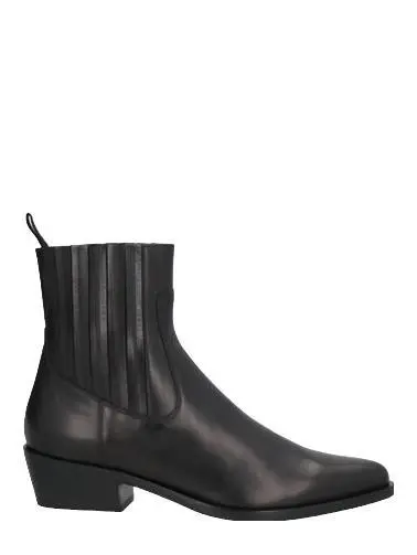 Giorgio Armani Calfskin Ankle Boots - Black