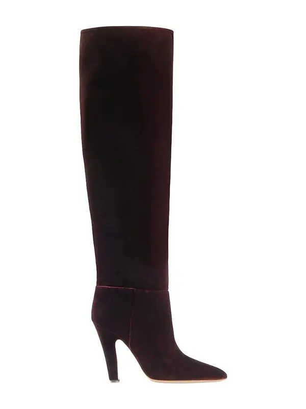 Paris Texas Elsa Velvet Boots - Burgundy