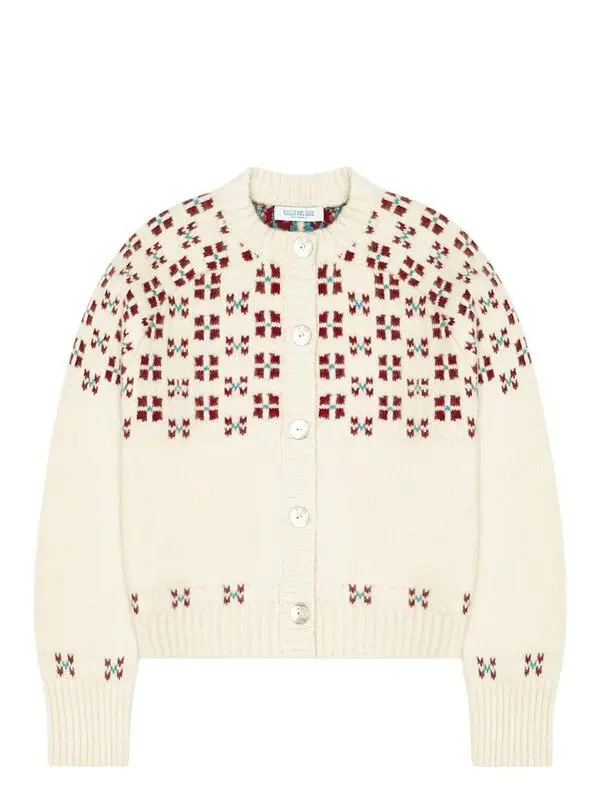 Calle Del Mar Fair Isle Cashmere Cardigan - Natural