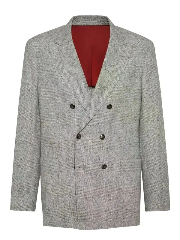 Brunello Cucinelli Prince Of Wales Blazer - Grey