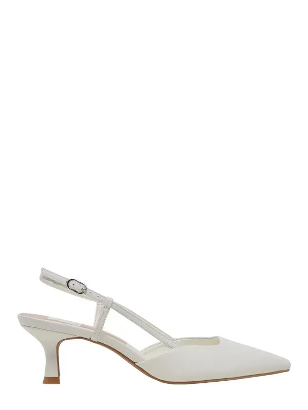 DOLCEVITA Odelia Slingback Kitten Heels - White Leather