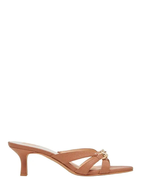 DOLCEVITA Lerah Kitten Heel Sandal - Saddle Embossed Leather