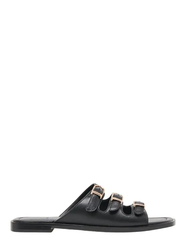 DOLCEVITA Buckled Casual Sandals - Black Leather