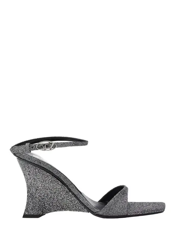 DIESEL® 90mm D-amber Wedge Sandals - Grey