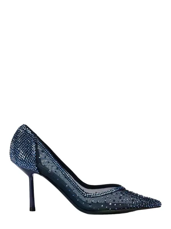 LE SILLA 90mm Nicole Crystal-embellished Mesh Pumps - Blue