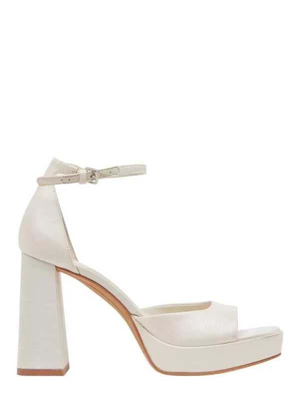 DOLCEVITA Pandro Platform Heels - White Satin