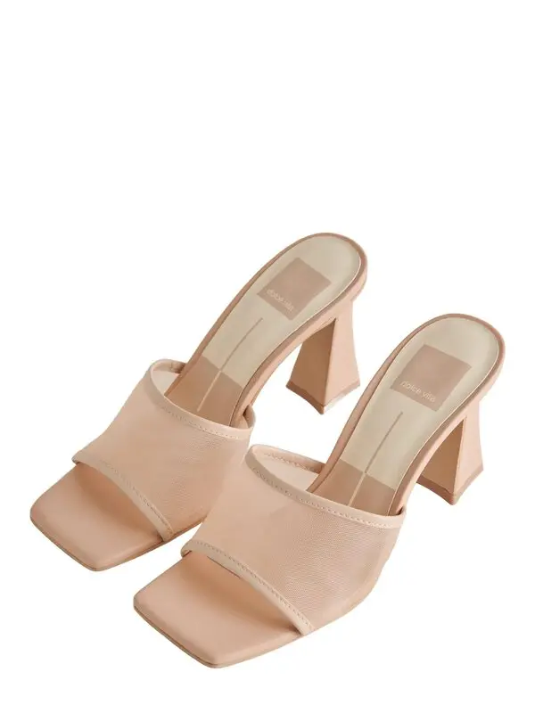 DOLCEVITA Narda Heeled Mules - Blush Mesh