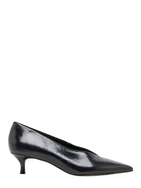 DOLCEVITA Alwyn Crinkle Patent Kitten Heel - Midnight Crinkle Patent