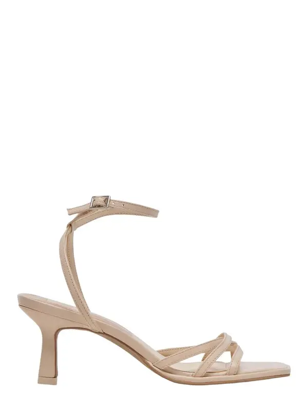 DOLCEVITA Manji Strappy Leather Heels - Bone Patent Leather