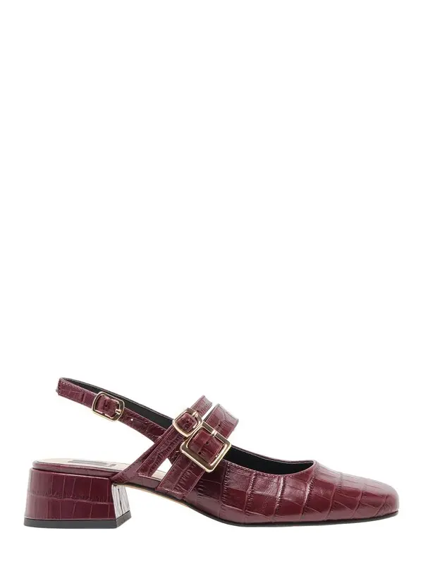 DOLCEVITA Patzy Heels - Oxblood Embossed Leather