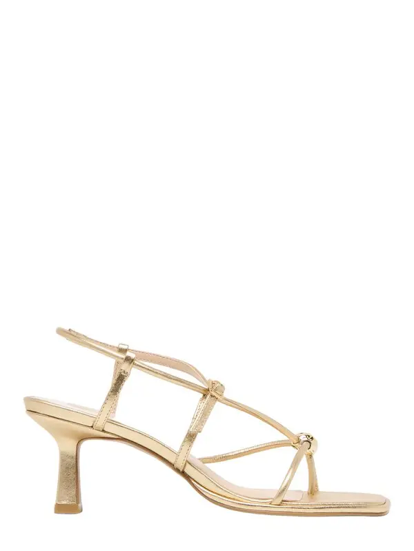 DOLCEVITA Mylee Strappy Heeled Sandals - Gold Distressed Leather