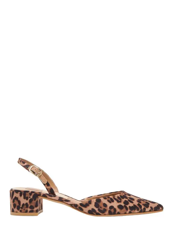 DOLCEVITA Carel Slingback Heels - Dk Leopard Satin