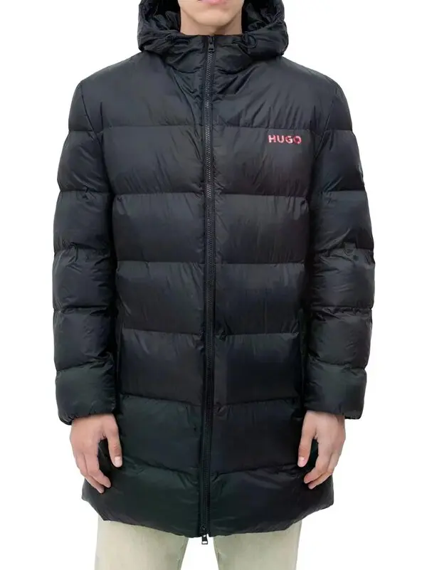 Hugo Padded Hooded Jacket - Black