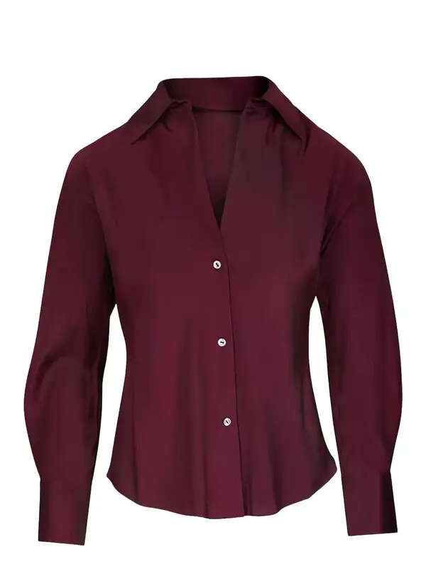 Vince V-neck Long-sleeve Shirt - Red