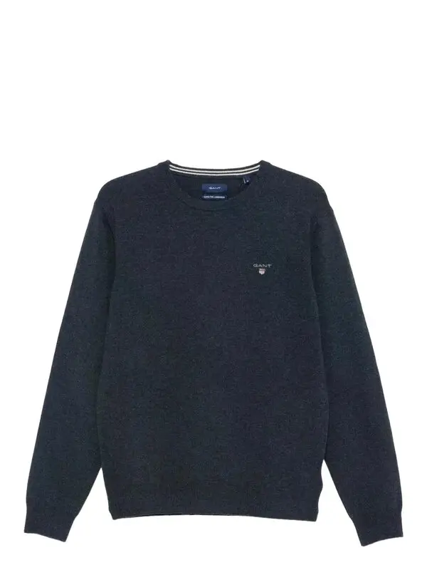 Gant Logo-embroidered Crew-neck Sweater - Blue