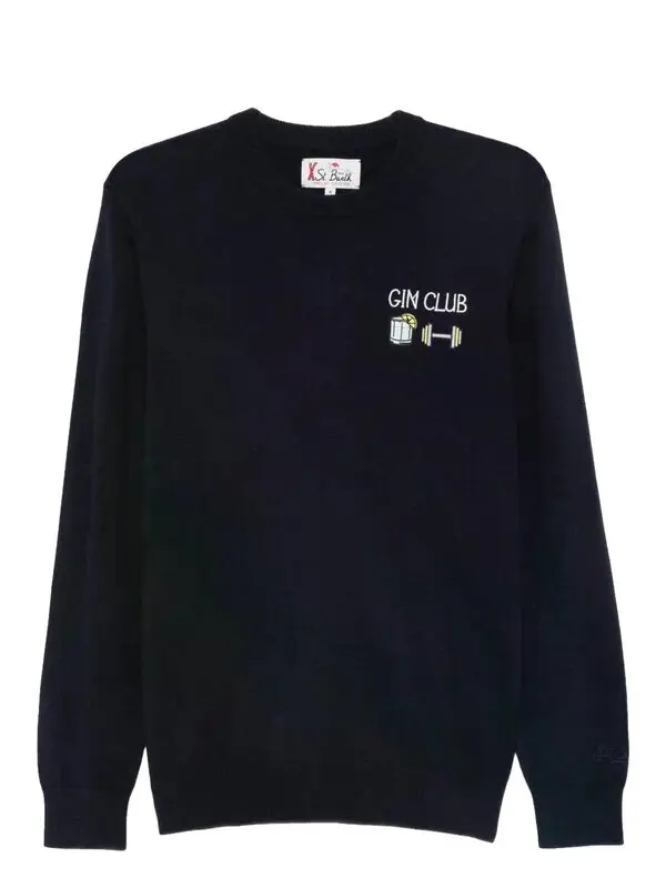 MC2 SAINT BARTH Gin Club-embroidered Jumper - Blue