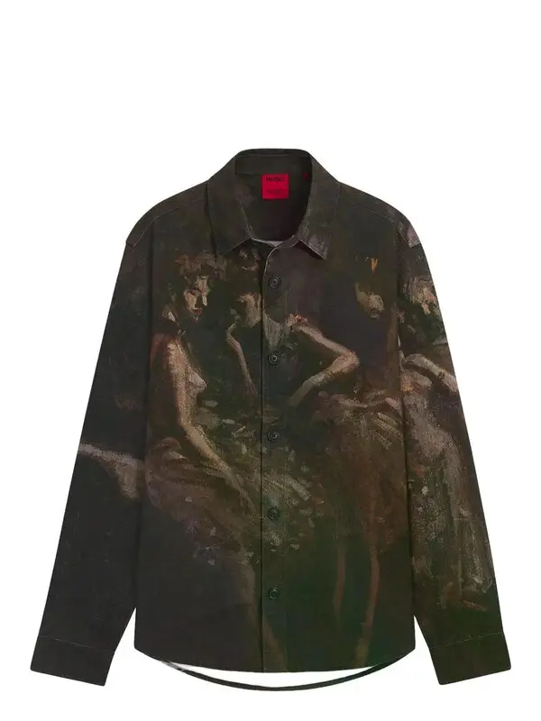 Hugo Graphic-print Shirt Jacket - Brown
