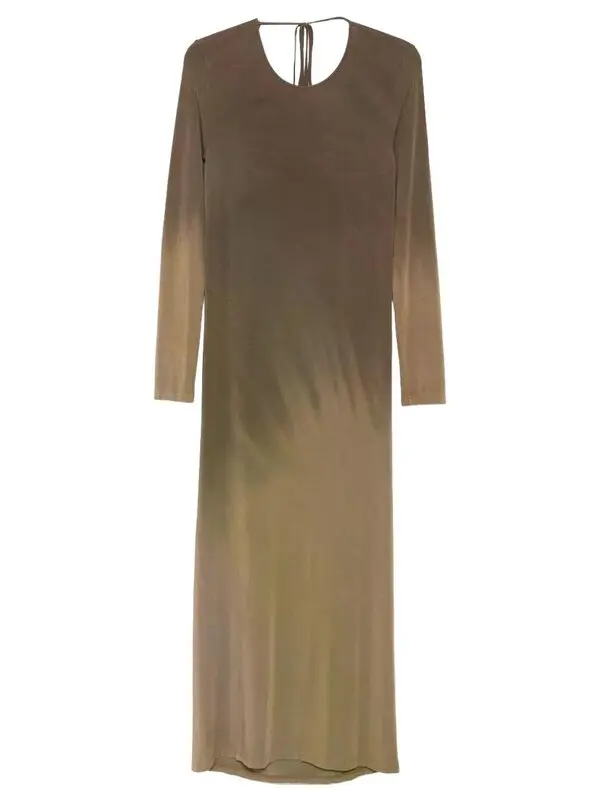 UMA WANG Long-sleeved Maxi Dress - Green