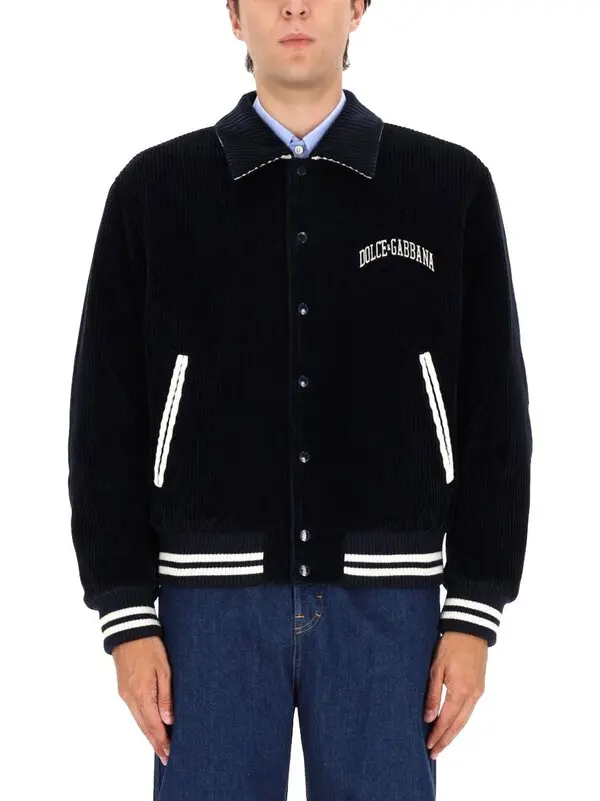 Dolce & Gabbana Corduroy Bomber Jacket - Blue
