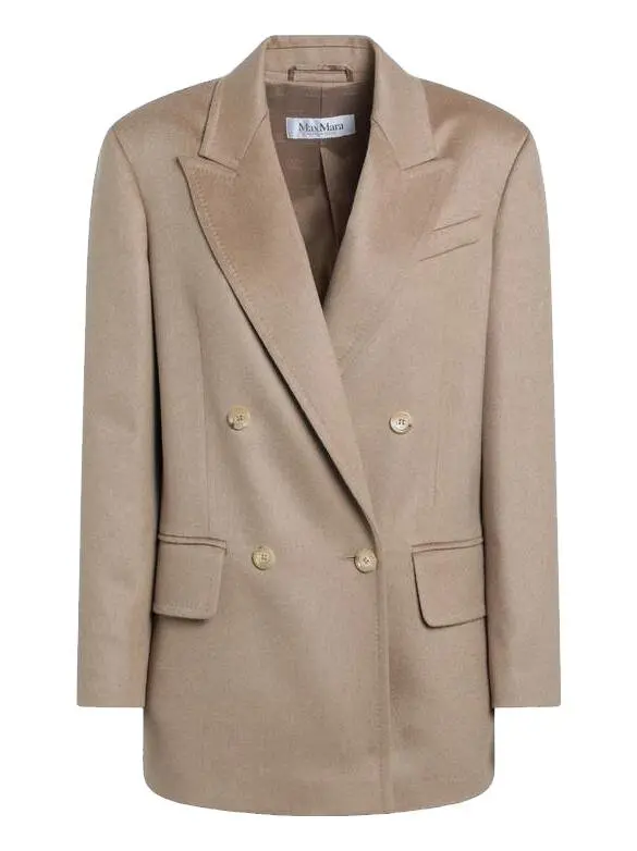 Max Mara Cream Double-breasted Jacket - Brown
