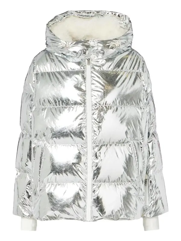 YVES SALOMON Hooded Down Ski Jacket - Silver