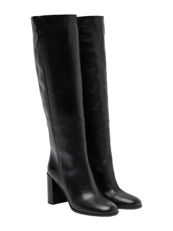 Prada 85 Leather Knee-high Boots - Black