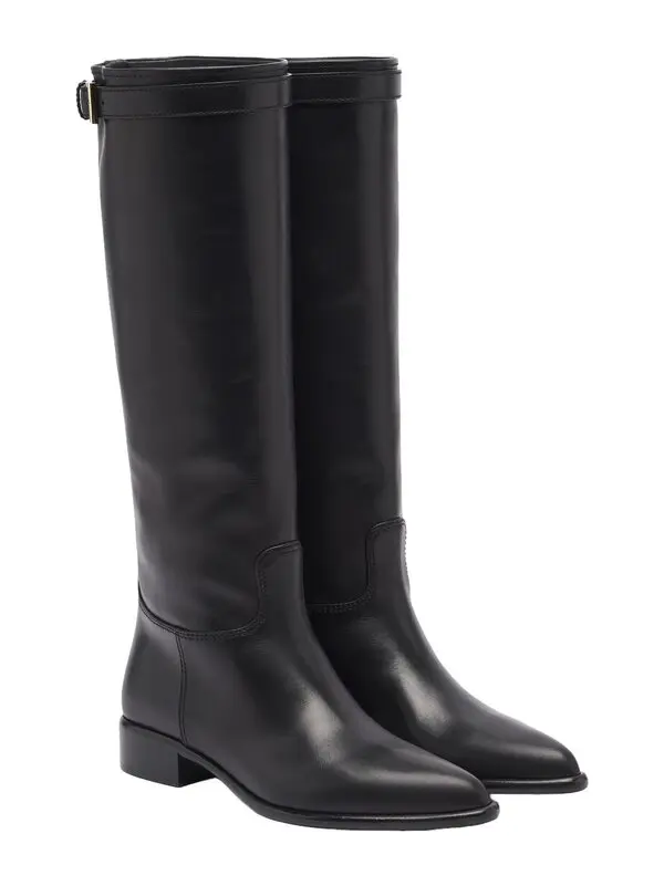 Prada Knee-high Leather Boots - Black