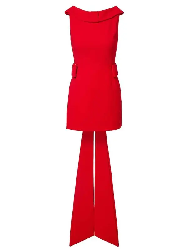 THE NEW ARRIVALS ILKYAZ OZEL Daphne Bow-detail Minidress - Red