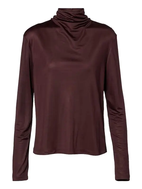 Dries Van Noten Huala Draped Top - Burgundy